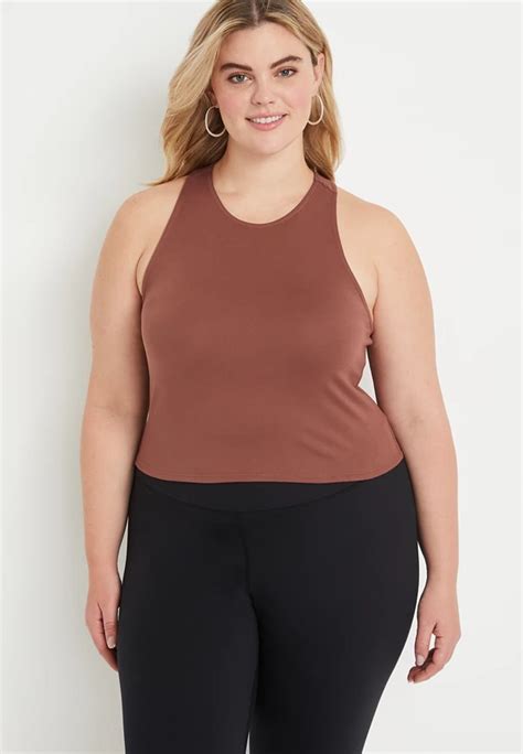 Plus Size Ultra Soft High Neck Cropped Tank Top Maurices