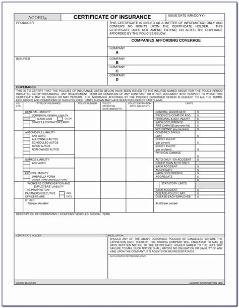 Free Fillable Acord Forms Pdf Printable Forms Free Online
