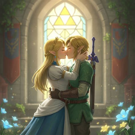Link And Zelda Kissing By Liearo On Deviantart