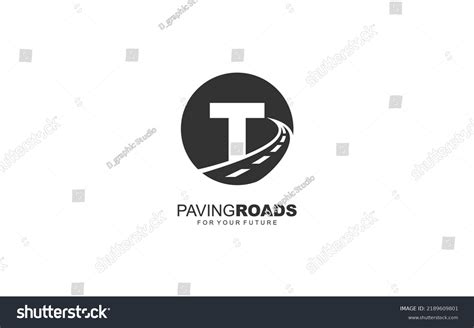T Logo Asphalt Identity Construction Template Stock Vector Royalty