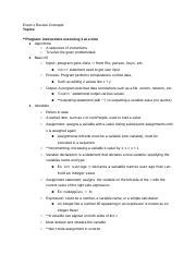 EECS 183 Exam 1 Review Exam 1 Review Concepts Topics Program