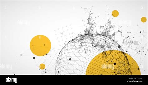 sphere theme with connected lines in technology style background