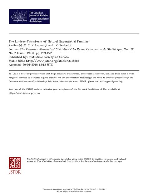 Pdf The Lindsay Transform Of Natural Exponential Families