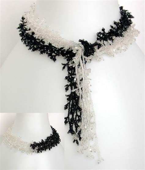 Pattern Seed Beaded Necklace Netting Stitch Tutorial Instructions