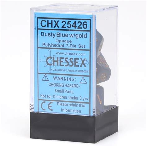 25426 7 Set Dice Opaque Dusty Blue With Copper Chucks Trains And Hobby