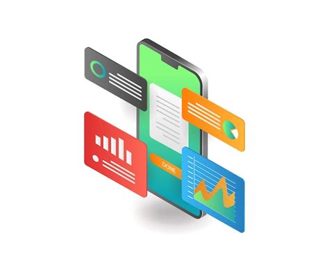 Analisando Dados Da Empresa Com Um Smartphone Vetor Premium