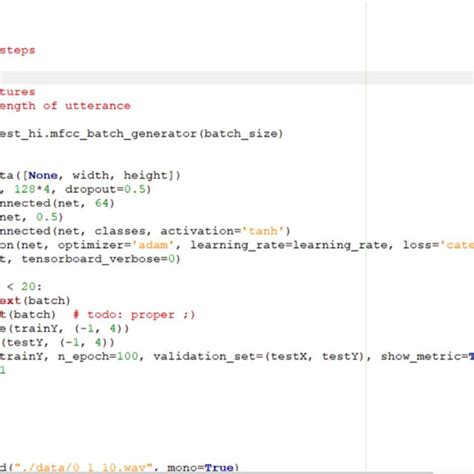 Piece Of Code Developing The Command Sets Training With Dnn Lstm Model
