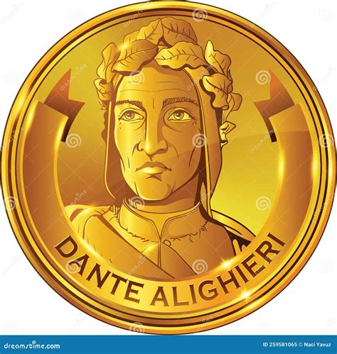 Dante Alighieri Gold Style Portrait Vector 259581065