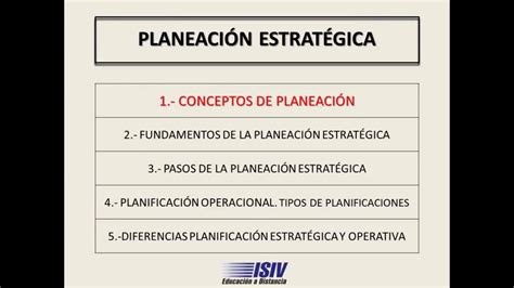 Planeación Estratégica Conceptos de Planeación YouTube
