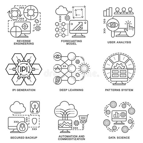 Set Of Contour Icons With Human Organs Stock Vector Illustration Of