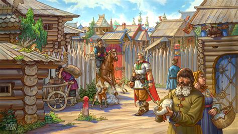 Stepan Gilev - Illustrations for the book " Dobrinya Nikitich ...
