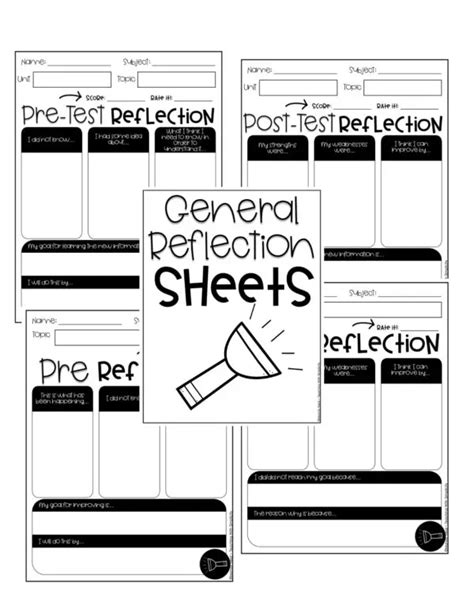 Student Data Notebook General Reflection Sheets