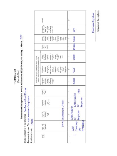 Sample Filled Form 12b Pdf Employee Benefits Public Finance