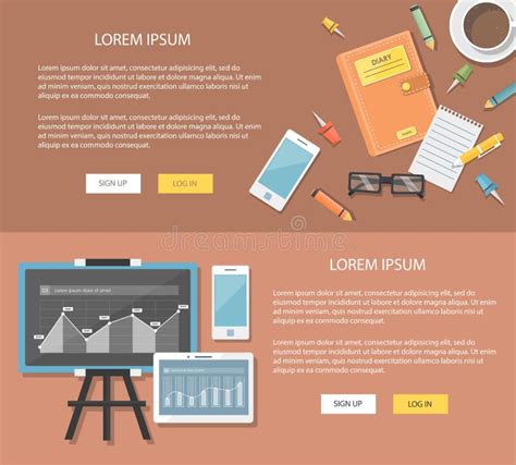 Flat Design Illustration Management And Business Concepts Web Banner