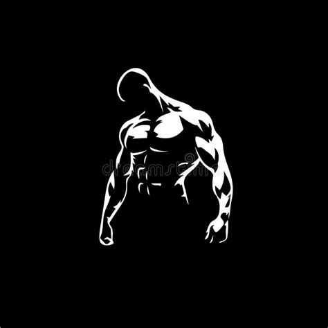 Bodybuilder Male Figure Icon GYM Logo Template Athletic Man Sign