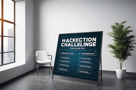 premium photo tech hackathon coding challenge rules signage mockup
