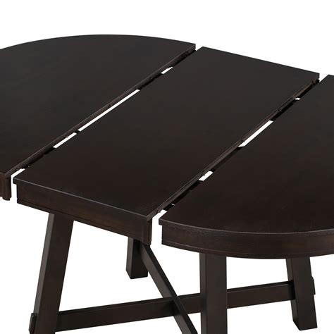 Churanty 5 Piece Farmhouse Dining Table Set Wood Round Extendable