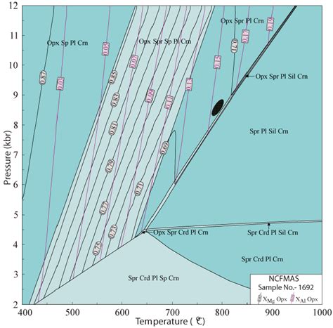 Calculated Pt Pseudosections For Sapphirine Bearing Granulite Sample Download Scientific