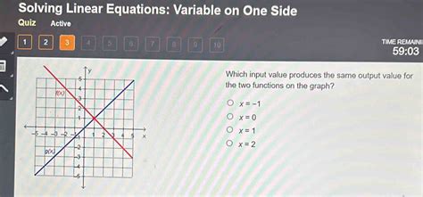 Solved Solving Linear Equations Variable On One Side Quiz Active 1 2