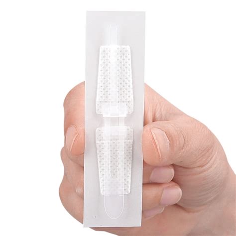 1 버클 15x8cm 부직포 탄성 붕대 상처 패치 양방향 지퍼 유형 잠금식 잠금 자체 접착 붕대 패치흰색