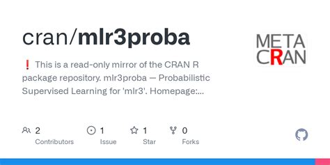 GitHub Cran Mlr Proba Exclamation This Is A Read Only Mirror Of The CRAN R Package