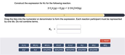 Solved Construct The Expression For Kc For The Following Chegg