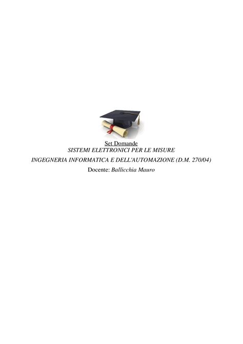 Paniere Aggiornato Corretto Di Sistemi Elettronici Per Le Misure Prof