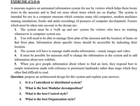 Solved A Museum Requires An Automated Information System For
