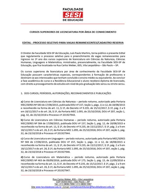 Edital Processo Seletivo Fasesp 2024 Vagas Remanescentes Pdf