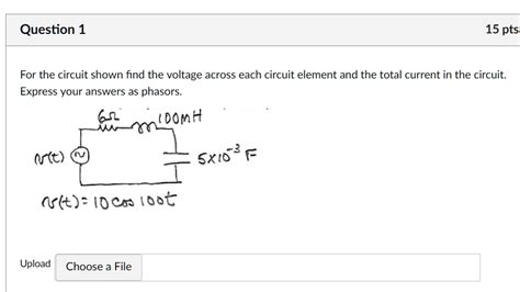 Solved For The Circuit Shown Find The Voltage Across Each Circuit