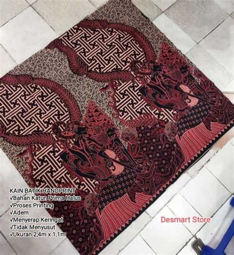 TERMURAH KAIN BATIK LAWEYAN SOLO MOTIF WAYANG GUNUNGAN C21 Lazada