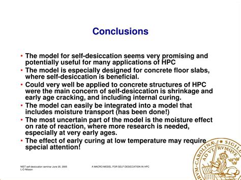 Ppt A Macro Model For Self Desiccation In High Performance Concrete Powerpoint Presentation