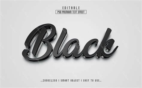 Black Elegant Obsidian Metal 3d Text Effect Free Photoshop Psd File