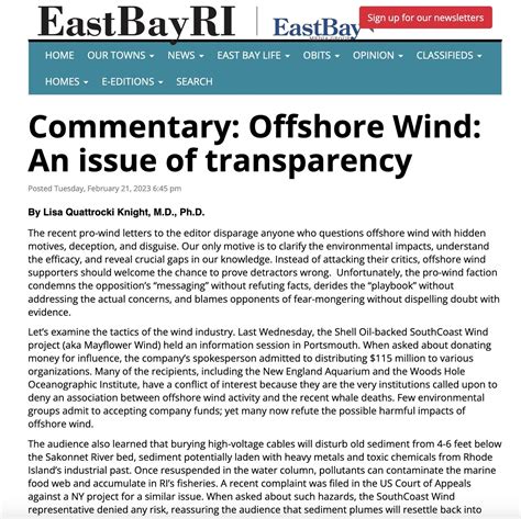 Commentary An Issue Of Transparency — Green Oceans