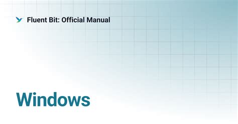 Windows Fluent Bit Official Manual