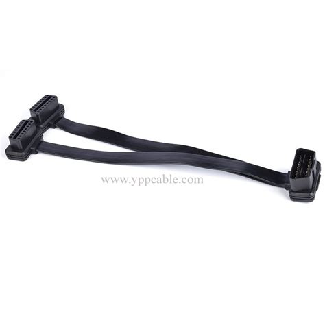 Automotive Obd2 One Two Adapter Cable Obd Expansion Cable One Part Two Extension Cable Flat