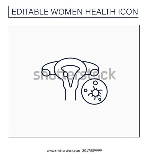 Uterine Cancer Line Icon Reproductive System Stock Vector Royalty Free