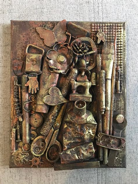Assemblage Art Canvas Completed Projects The Lettuce Craft Forums