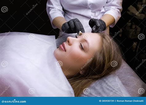 Pmu Procedure Permanent Eyebrow Makeup Stock Image Image Of Face