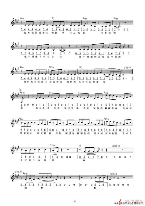我不是黄蓉（电子琴曲谱） 曲谱图网