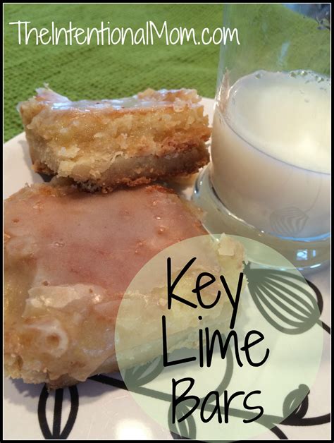 Recipe Key Lime Bars The Intentional Mom