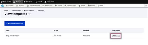 Managing Your View Templates Acquia Cohesion Docs