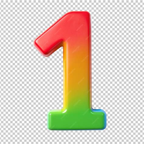 Premium Psd Arabic Number 1 Symbol Colorful Plastic Isolated