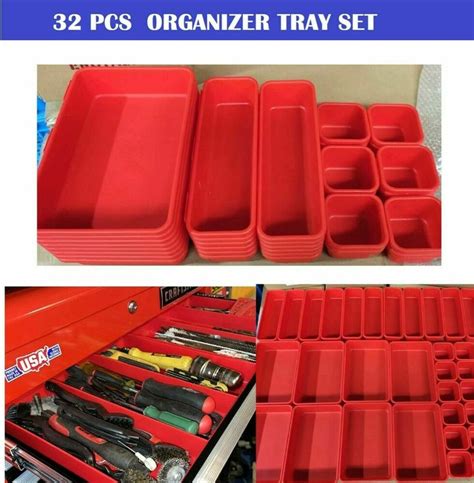 Toolbox Drawer Organizer Tray Set Rolling Tool Box Cabinet Dividers