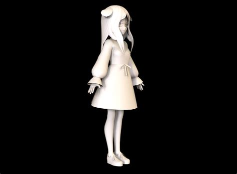 Game Ready Low Poly Anime Character Girl 7 By Cgcool