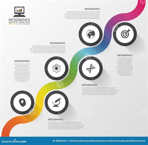 Abstract Colorful Business Path Timeline Infographic Template Stock