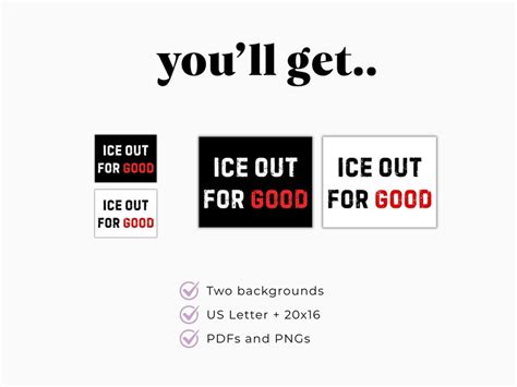 Ice Out For Good Printable Ice Out Protest Sign Anti Ice Poster Ice