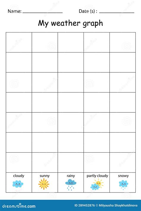 My Weather Graph Worksheet For Learning Weather Stock Vector