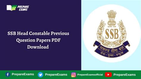 Ssb Head Constable Previous Question Papers Pdf Download Prepareexams