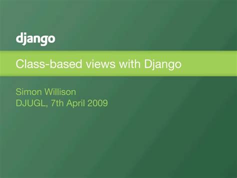 Class Based Views With Django Ppt